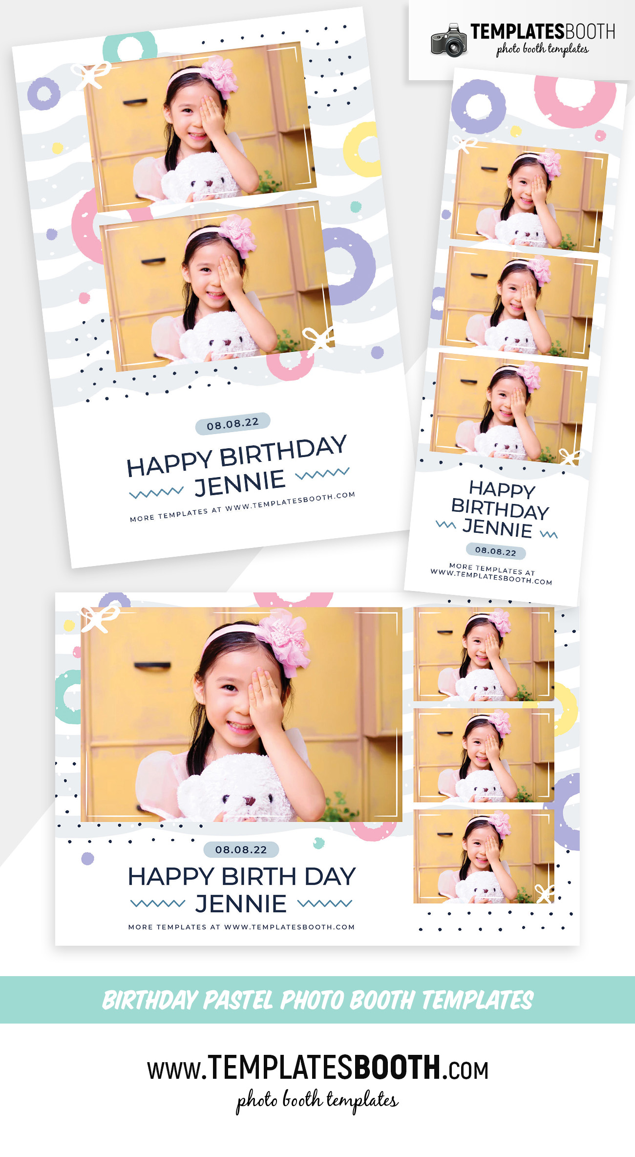 Birthday Pastel Photo Booth Template - TemplatesBooth