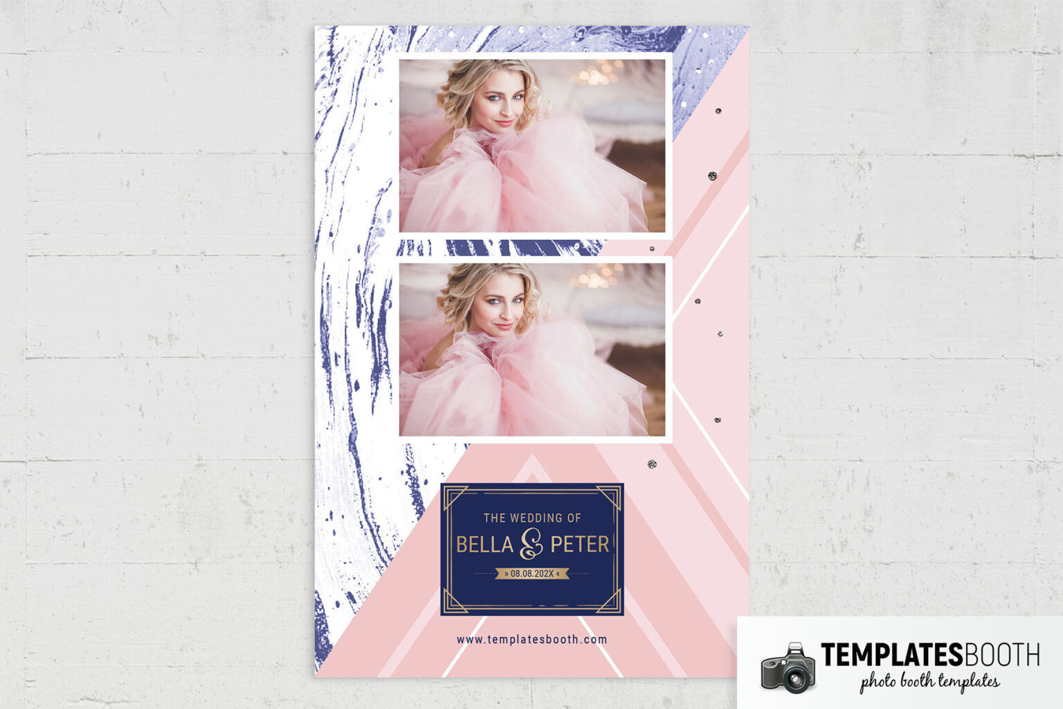 Pink & Blue Marble Photo Booth Template - TemplatesBooth