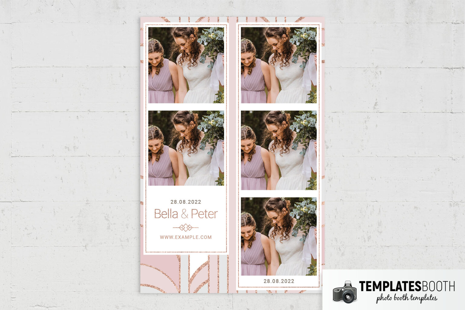 Pink Gold Photo Booth Template - TemplatesBooth