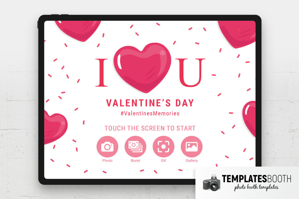 I Love You Valentine's Photo Booth Template - TemplatesBooth