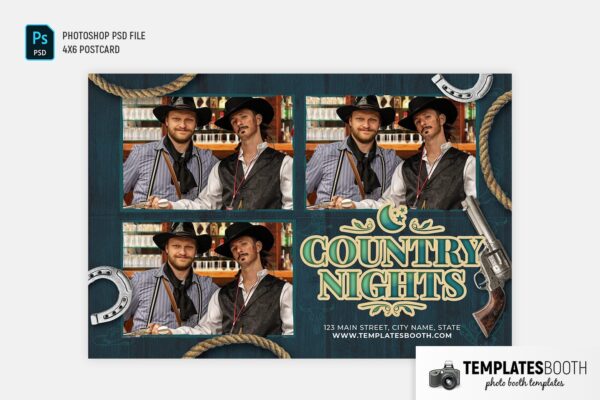 Country Nights Photo Booth Template - TemplatesBooth