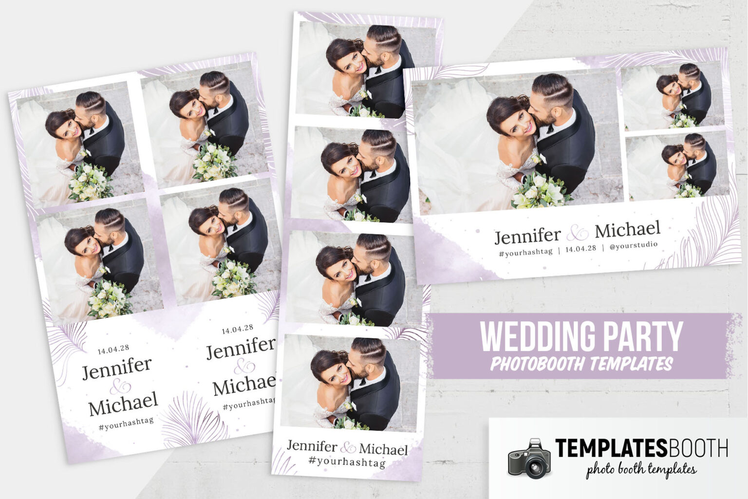 Free Minimal Purple Wedding Photo Booth Template - TemplatesBooth