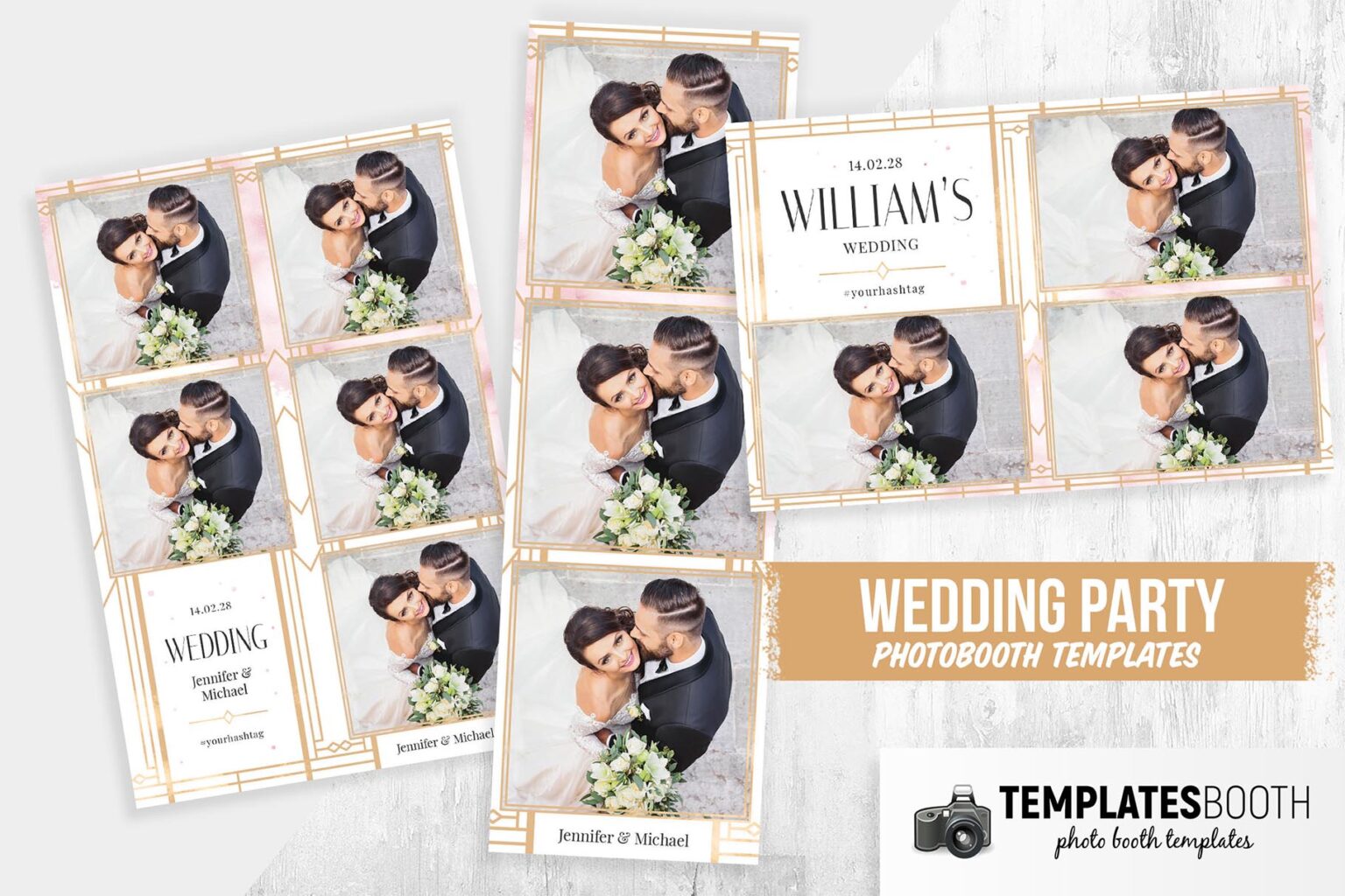 Cream Wedding Photo Booth Template - TemplatesBooth