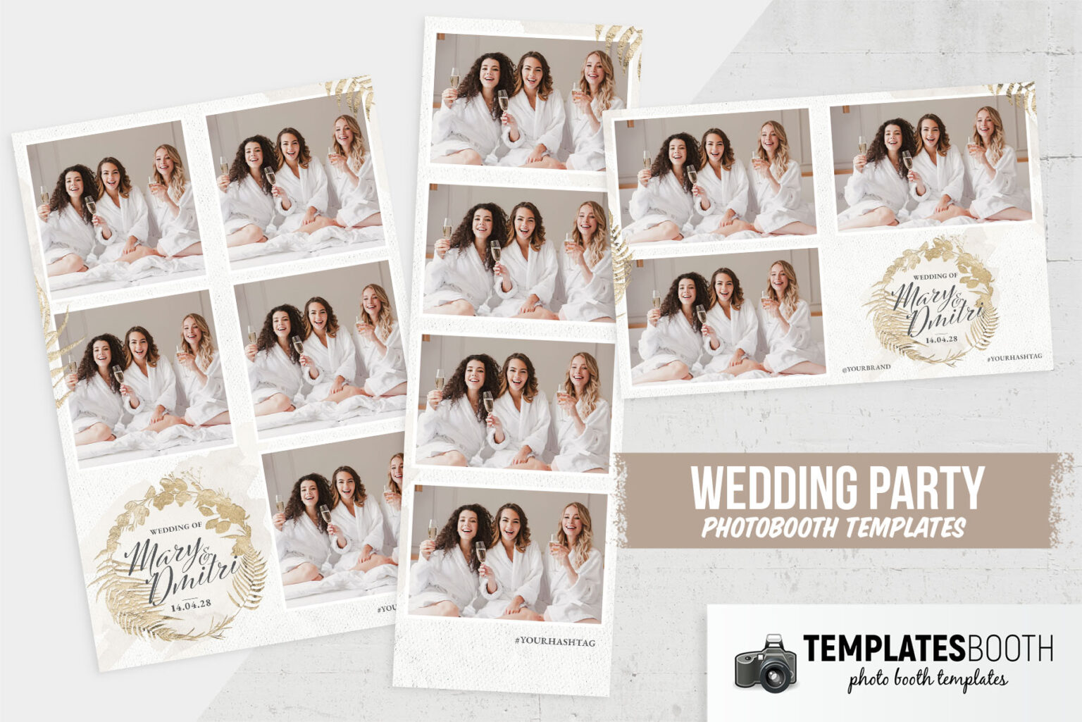 Cream Wedding Photo Booth Template - TemplatesBooth