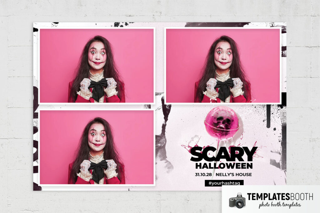 Pink Halloween Photo Booth Template - TemplatesBooth