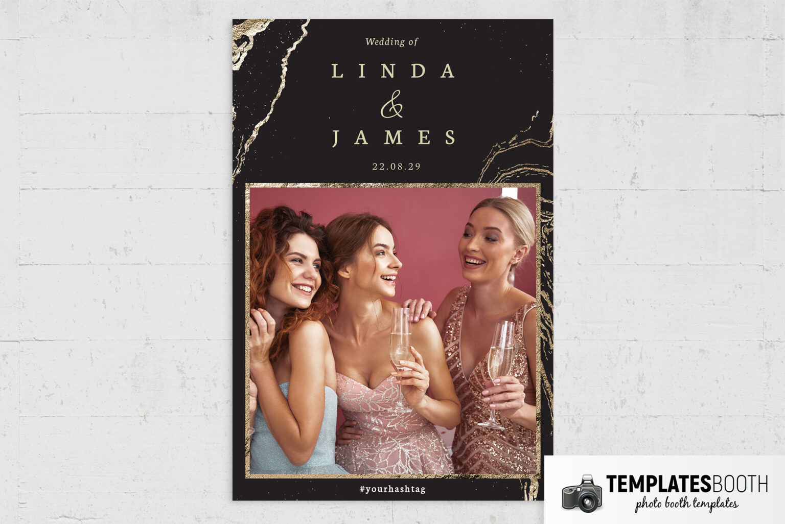 Black & Gold Photo Booth Template - TemplatesBooth