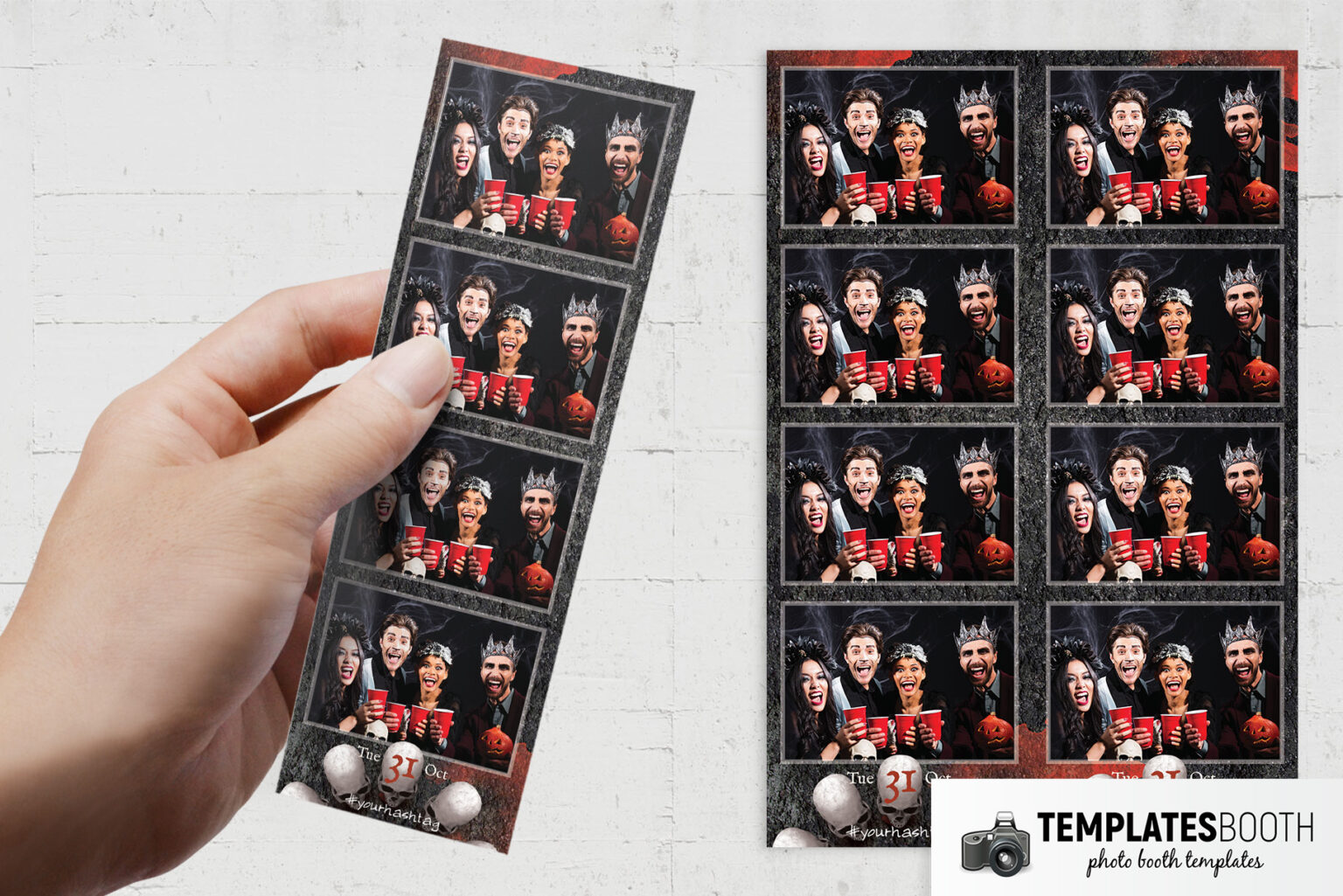 Halloween Skulls Photo Booth Template - TemplatesBooth