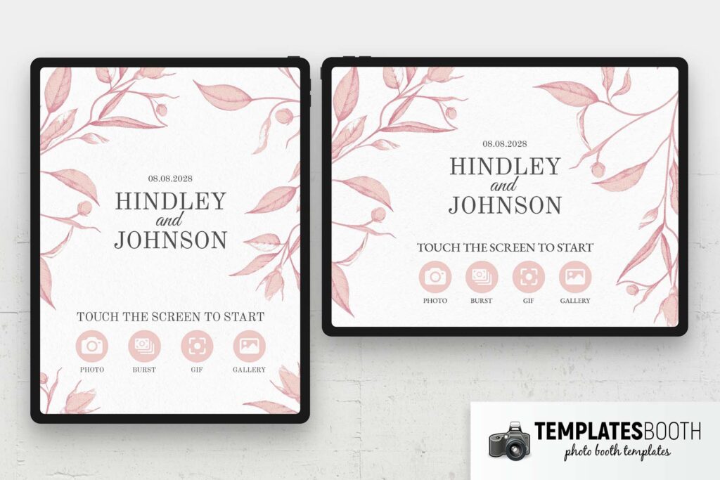 Pink Foliage Photo Booth Template - TemplatesBooth