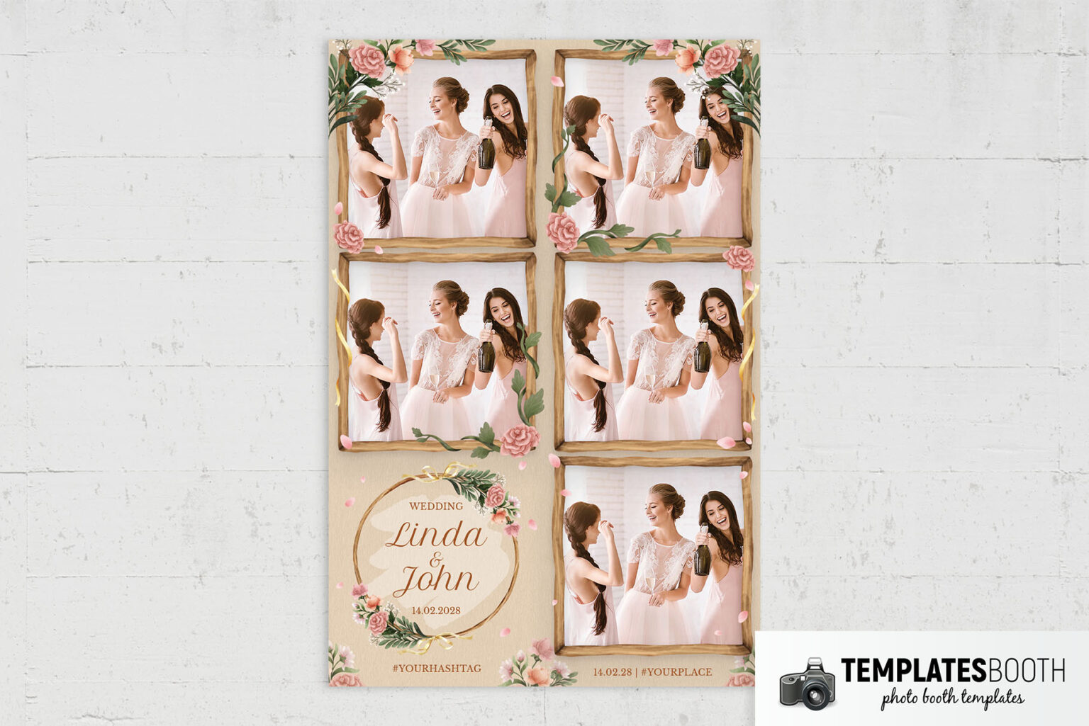 Rustic Wedding Photo Booth Template - TemplatesBooth
