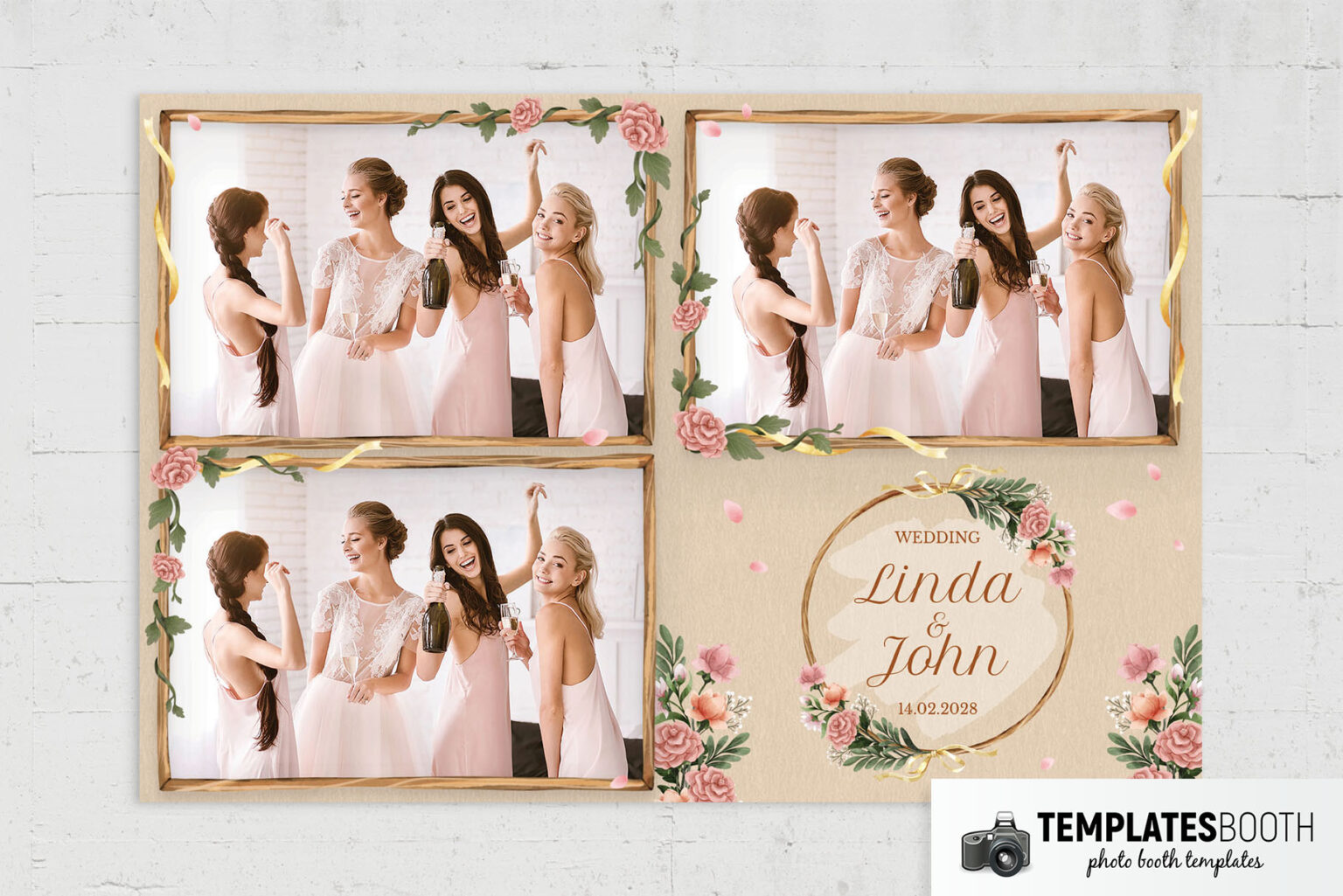 Rustic Wedding Photo Booth Template - TemplatesBooth