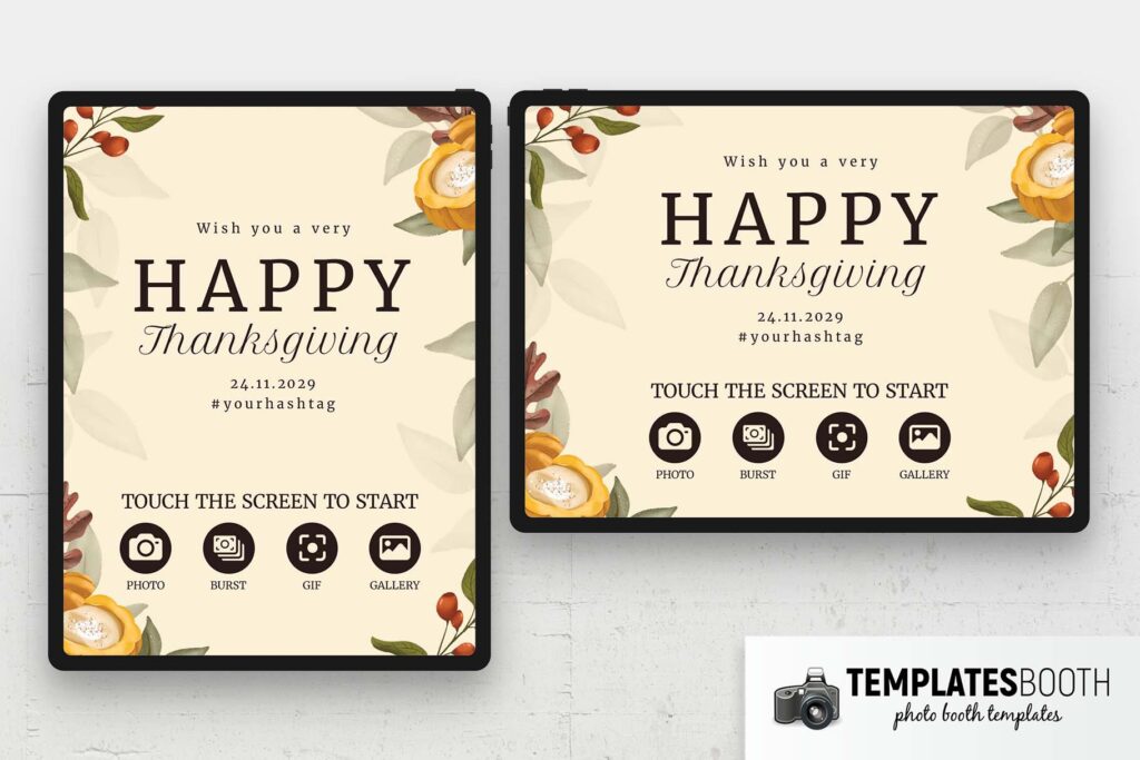Modern Thanksgiving Photo Booth Template - TemplatesBooth