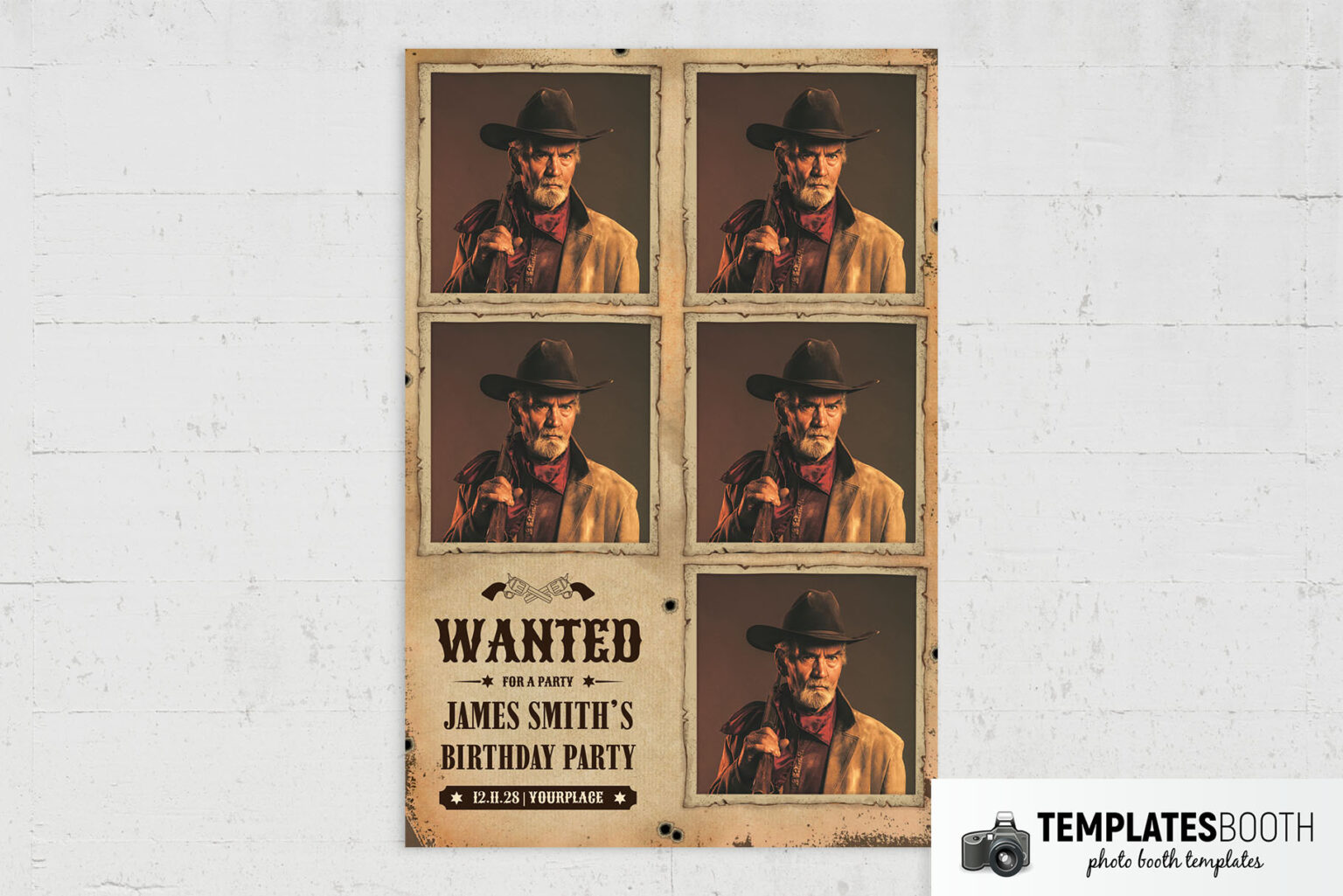 Wanted Photo Booth Template - TemplatesBooth