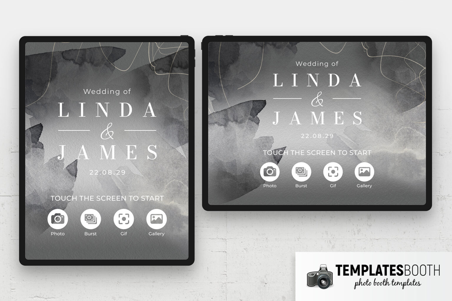 Elegant Grey Photo Booth Template - TemplatesBooth