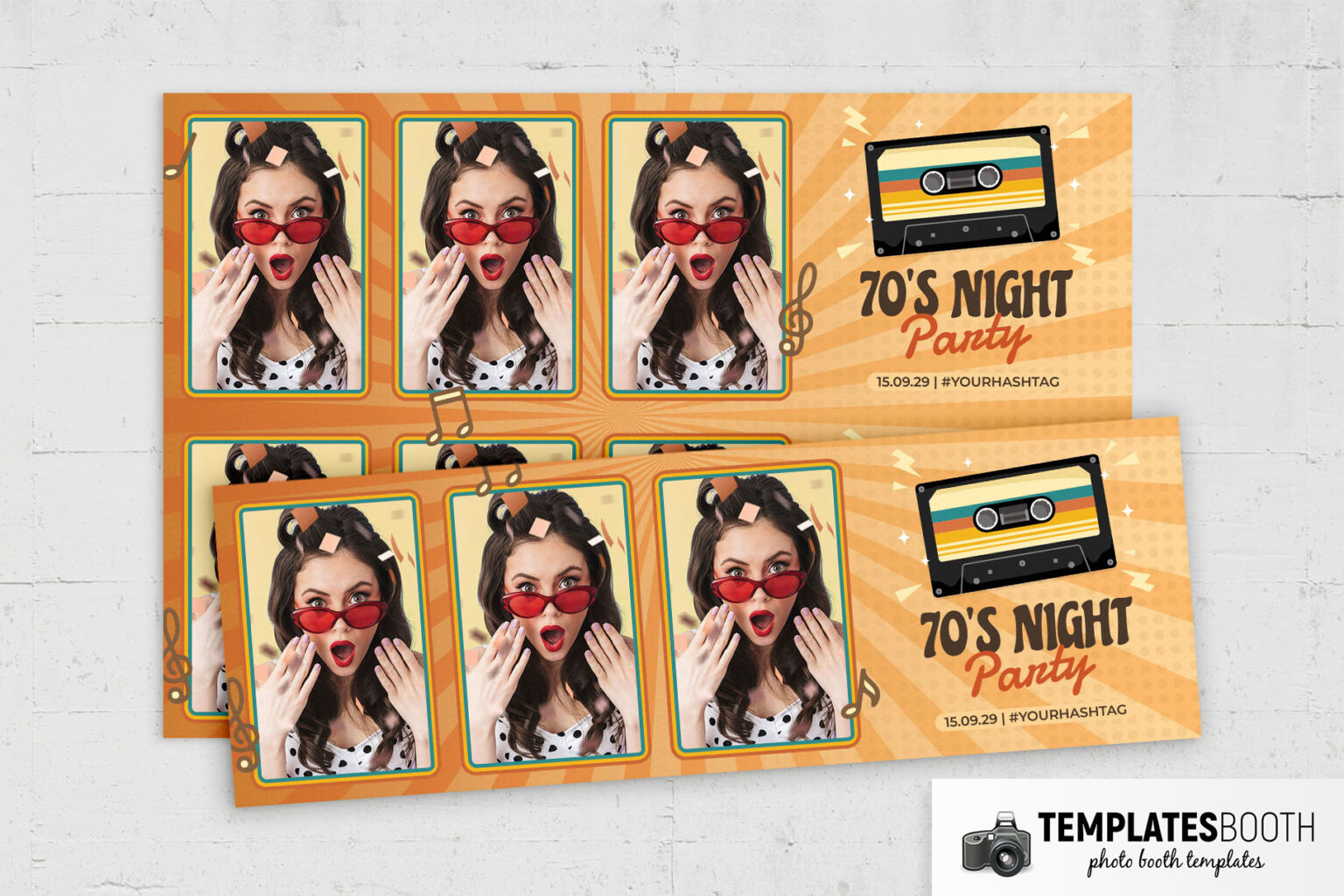 70s Night Party Photo Booth Template - TemplatesBooth