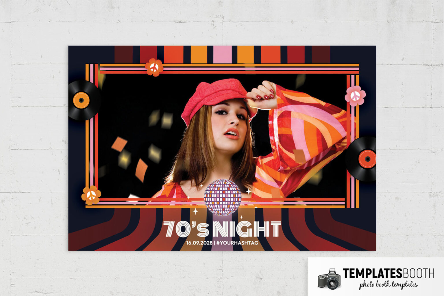 70s Night Photo Booth Template - TemplatesBooth