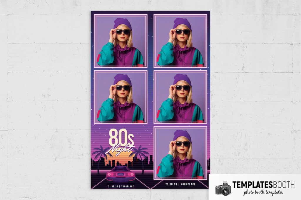 80's Night Photo Booth Template - TemplatesBooth