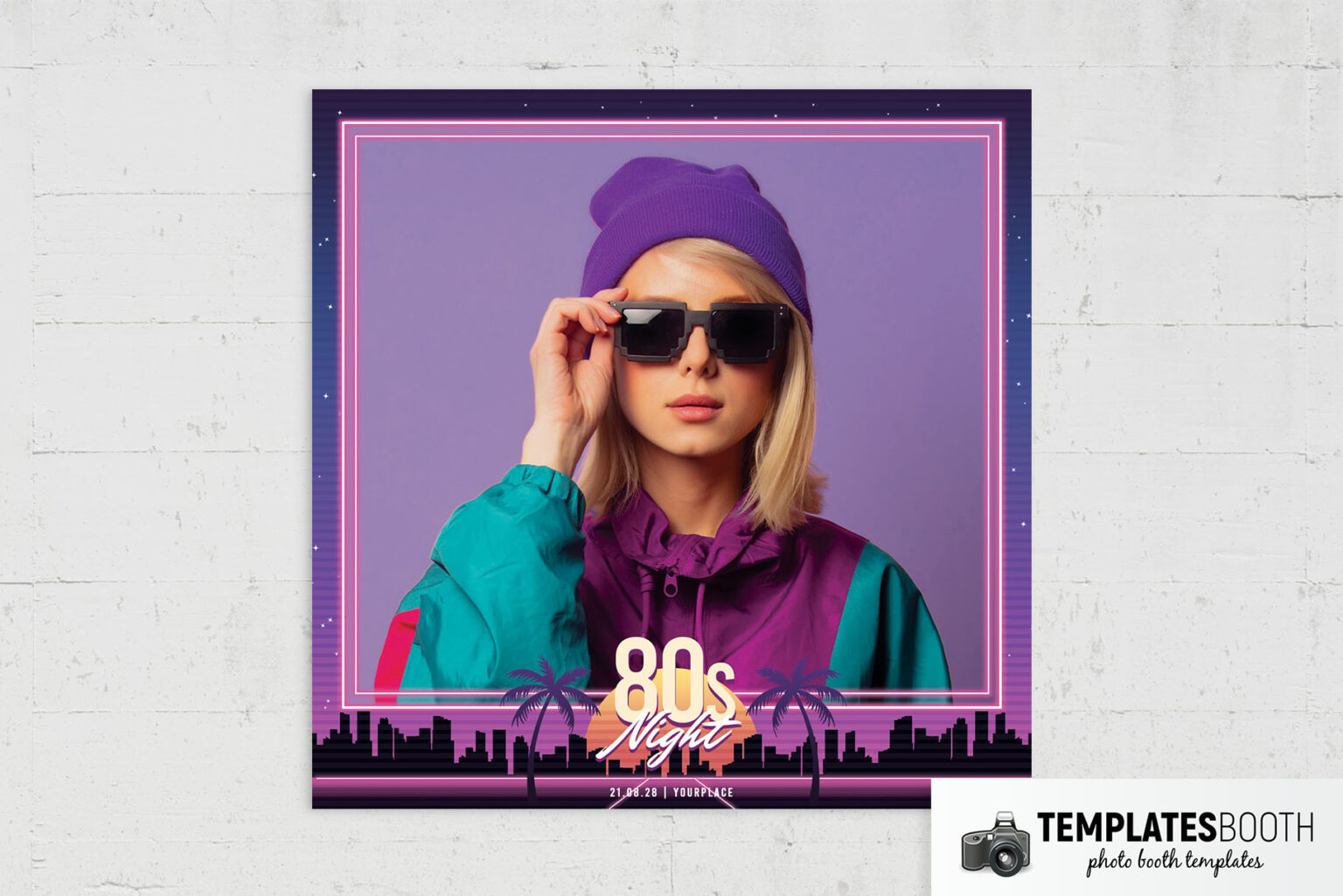 80's Night Photo Booth Template - TemplatesBooth