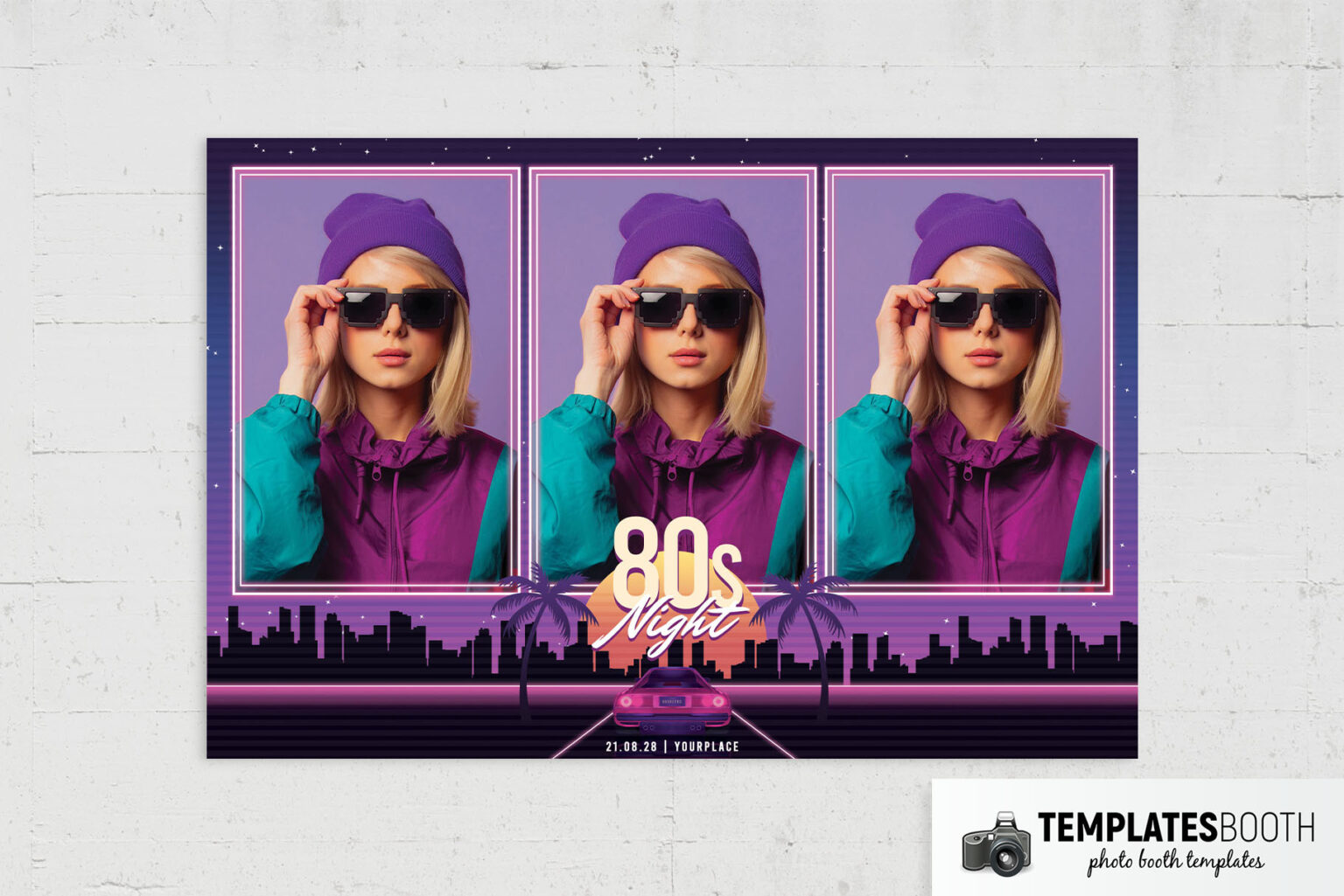 80's Night Photo Booth Template - TemplatesBooth