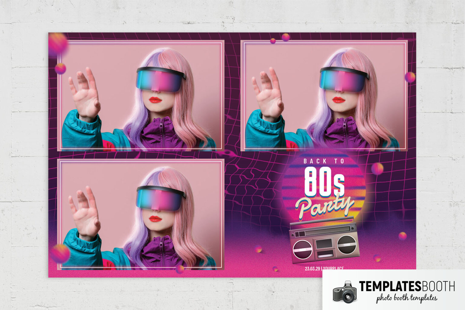 80s Party Photo Booth Template - TemplatesBooth