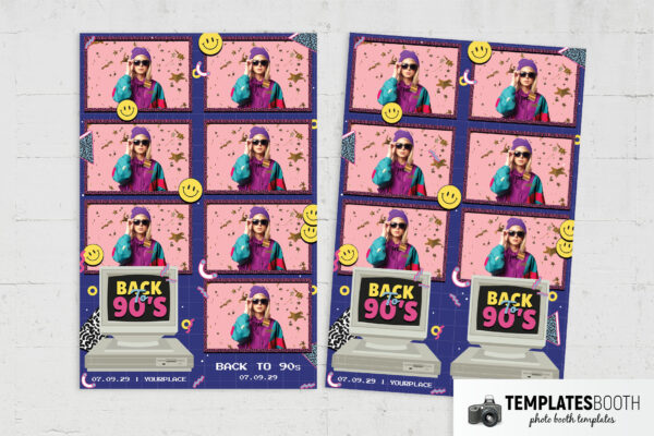 90s Night Photo Booth Template - TemplatesBooth