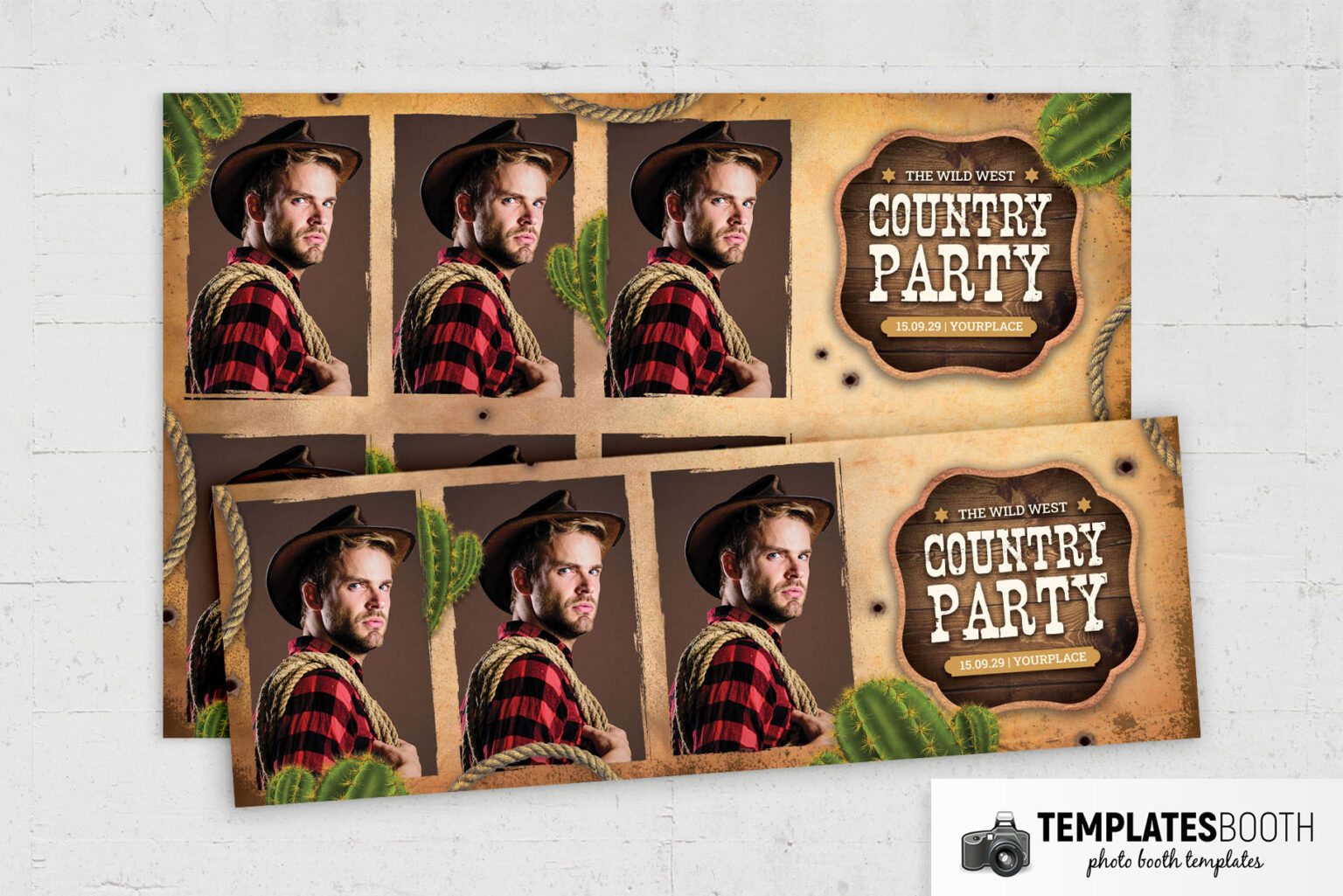 Country & Western Photo Booth Template - TemplatesBooth
