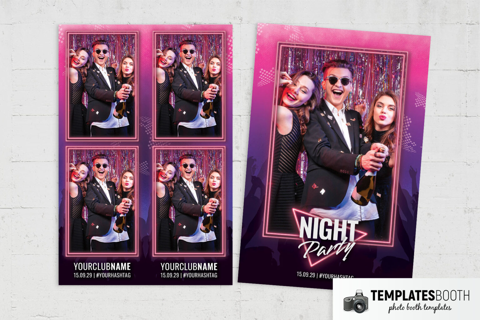 Neon Party Photo Booth Template - TemplatesBooth