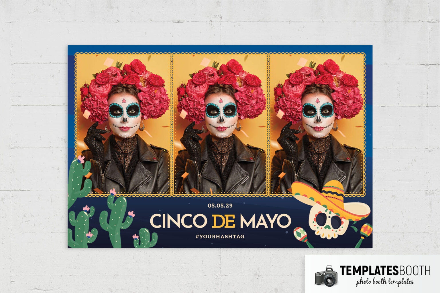 Blue Cinco De Mayo Photo Booth Template - TemplatesBooth