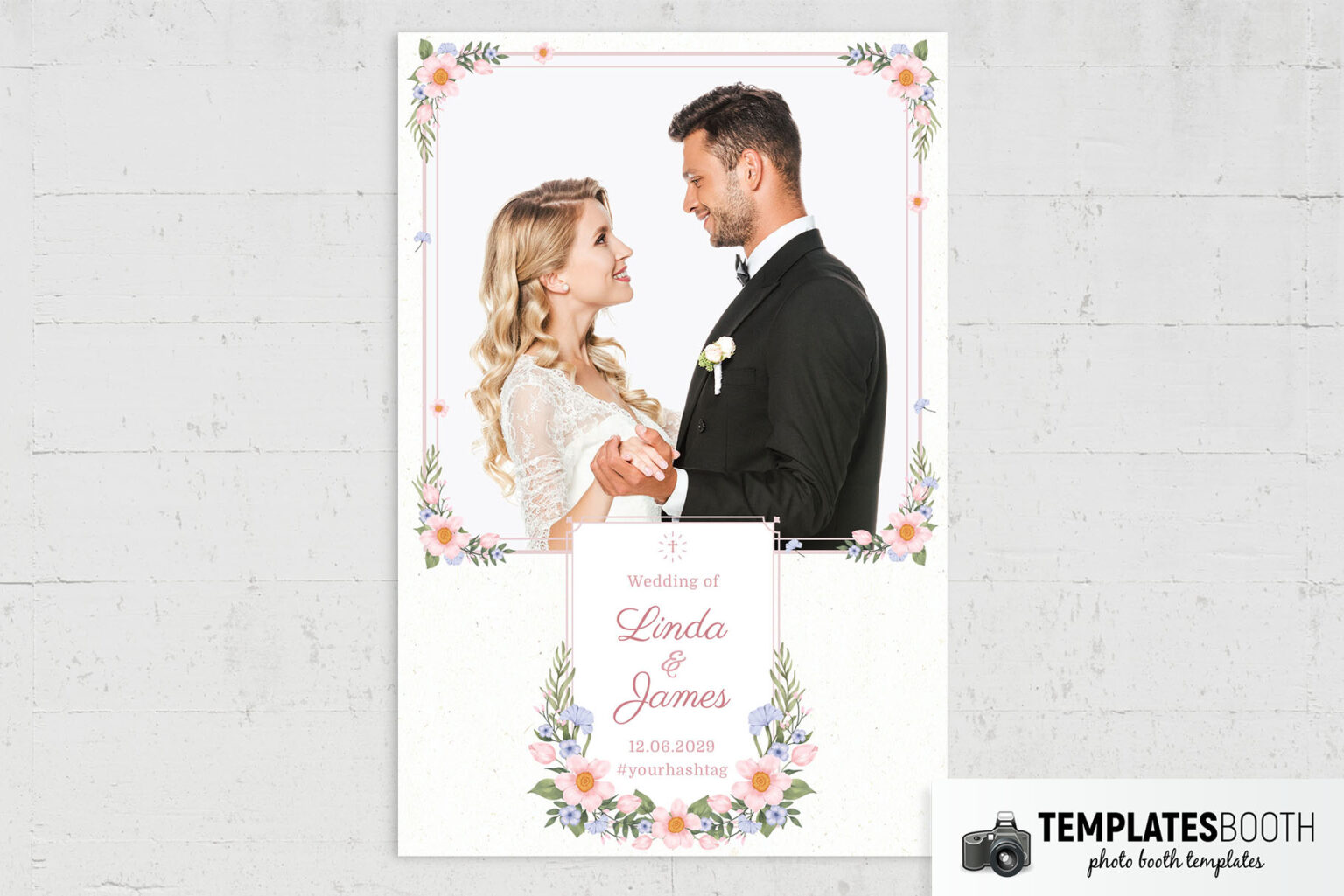 Floral Christian Wedding Photo Booth Template - TemplatesBooth