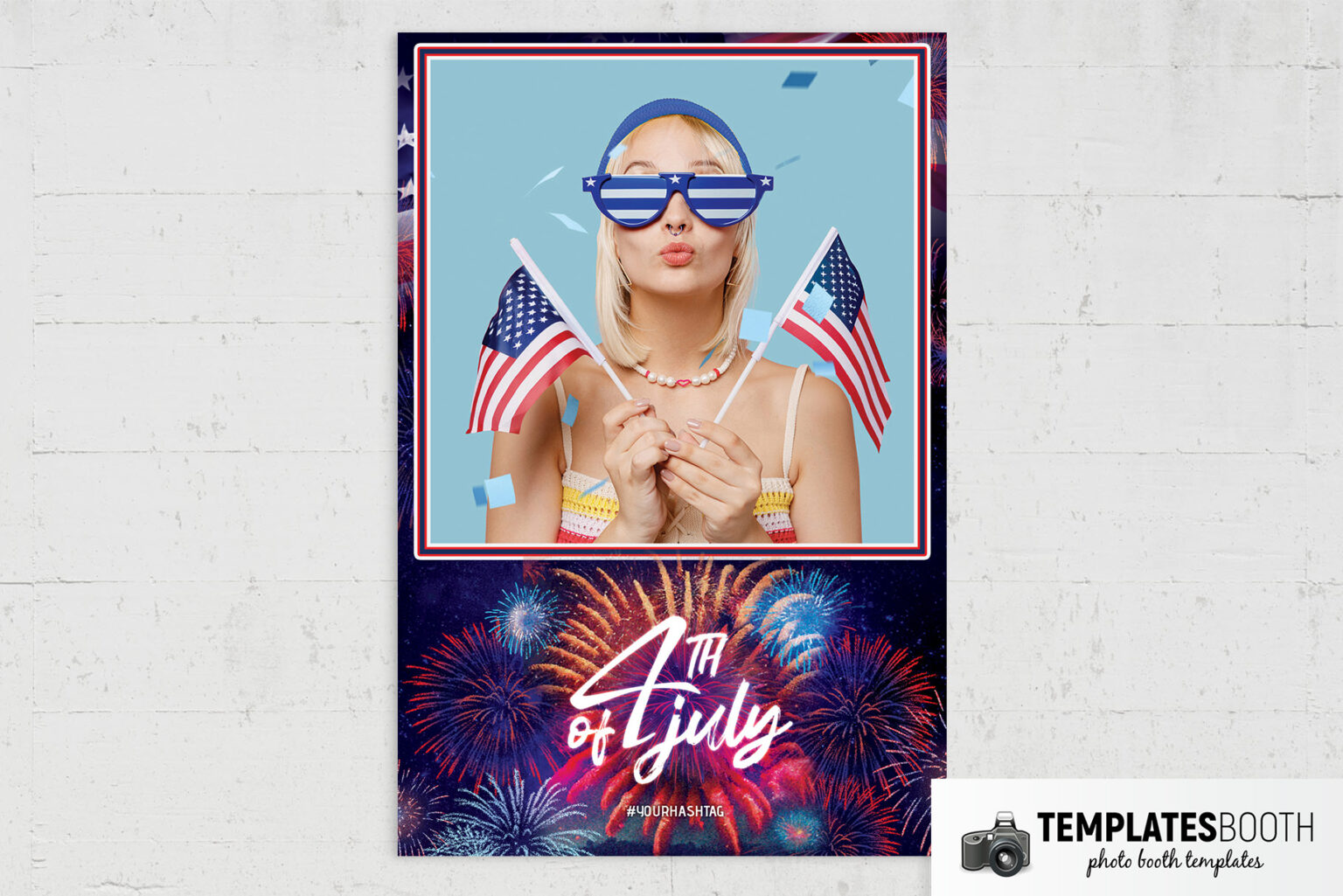 4th July Fireworks Photo Booth Template - TemplatesBooth