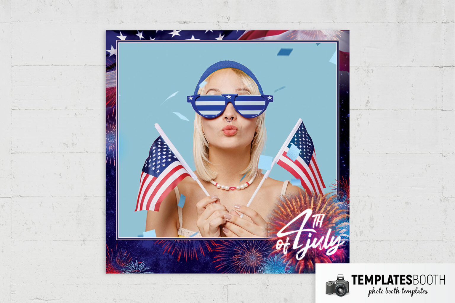 4th July Fireworks Photo Booth Template - TemplatesBooth