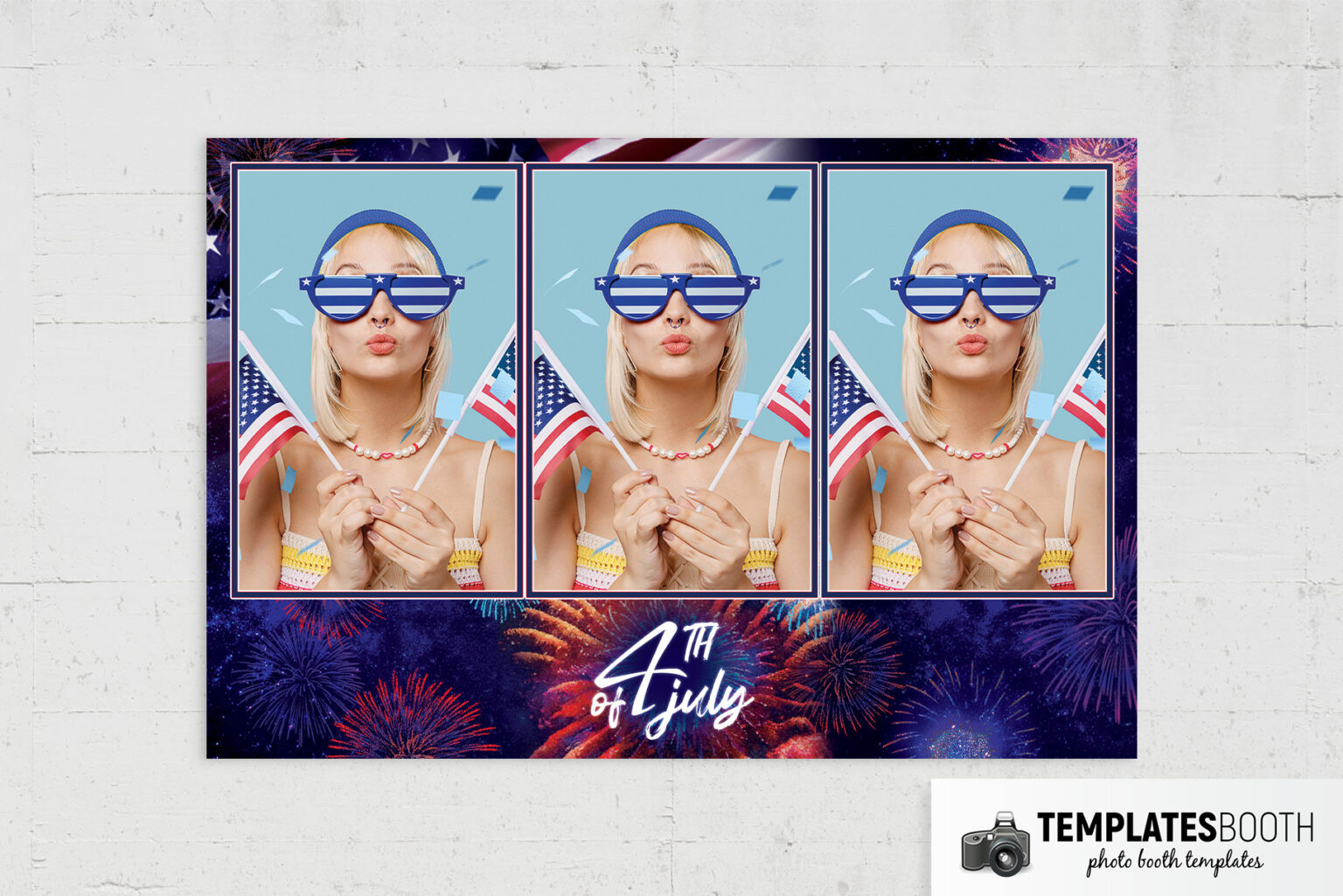 4th July Fireworks Photo Booth Template - TemplatesBooth