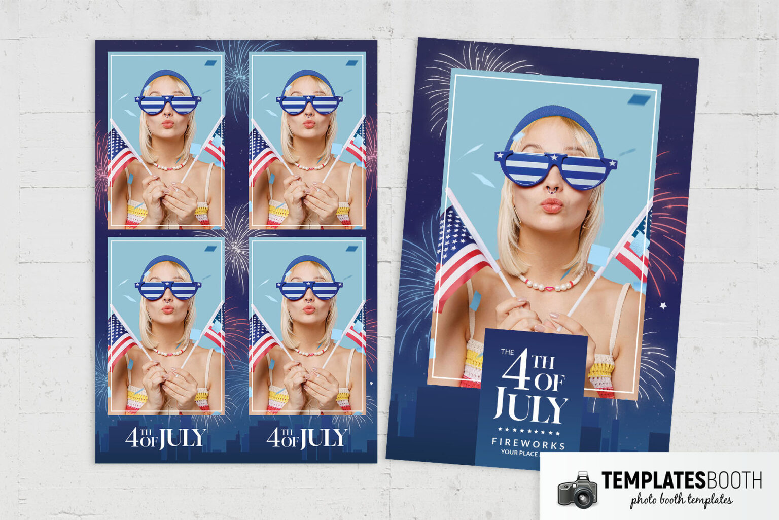 4th of July Fireworks Photo Booth Template V2 - TemplatesBooth