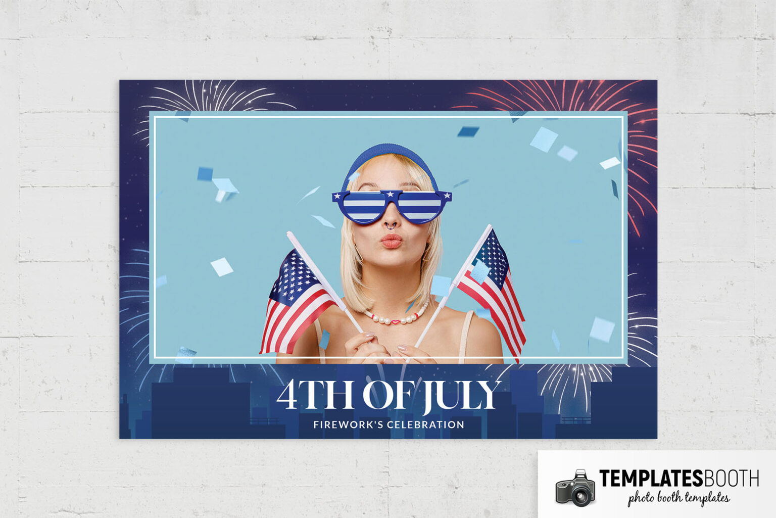 4th of July Fireworks Photo Booth Template V2 - TemplatesBooth