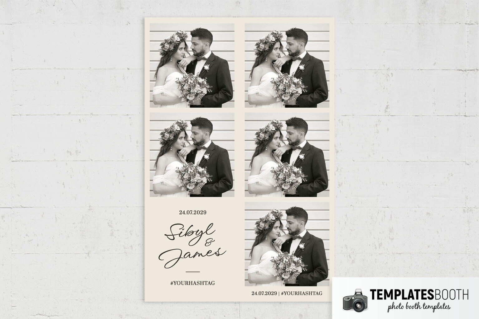 Champagne Wedding Photo Booth Template - TemplatesBooth