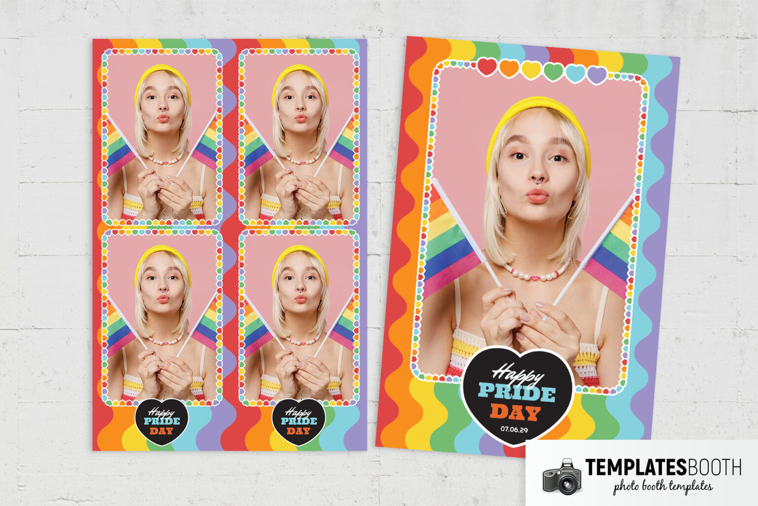 Colourful LGBT Pride Photo Booth Template - TemplatesBooth