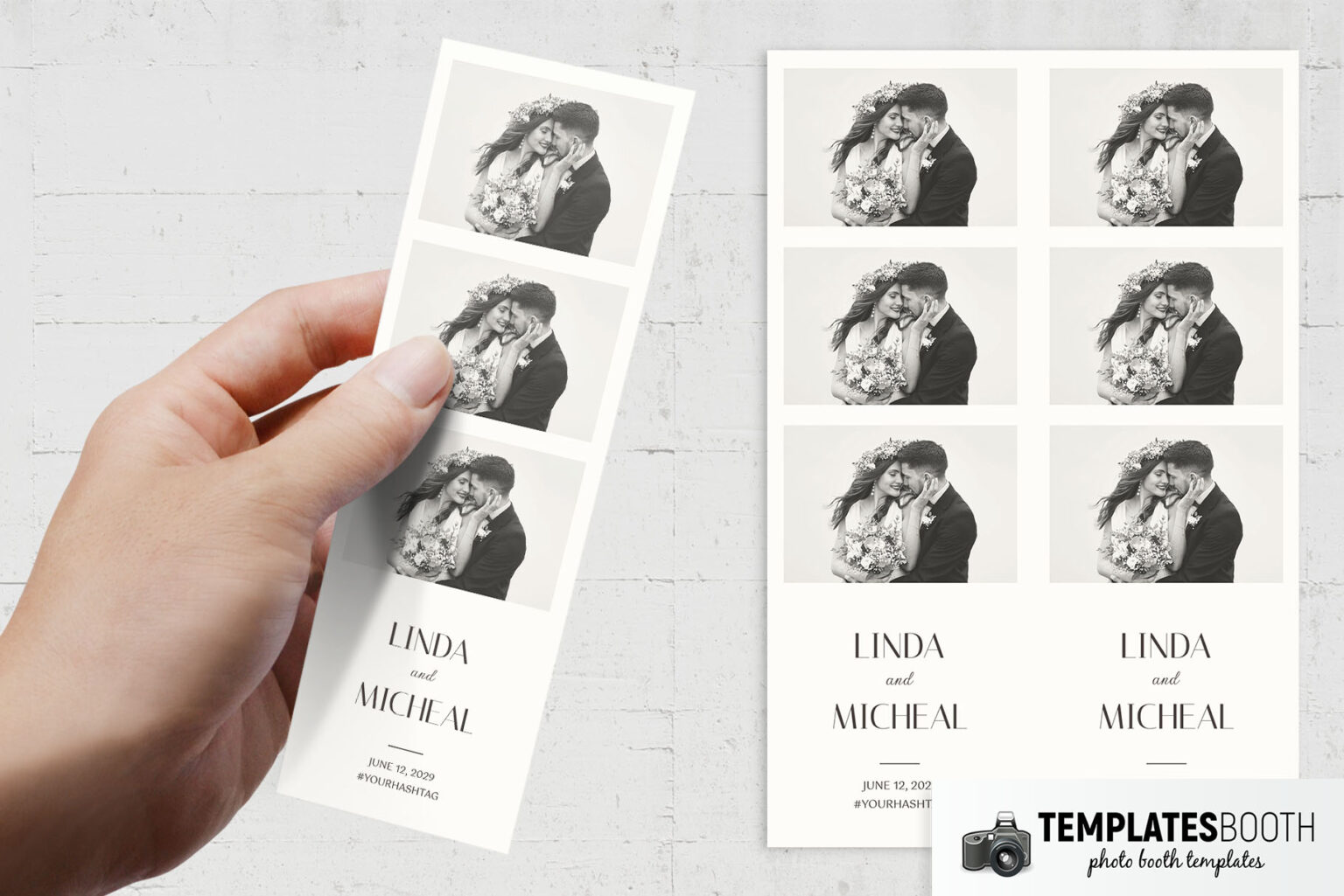Off-White Wedding Photo Booth Template - TemplatesBooth