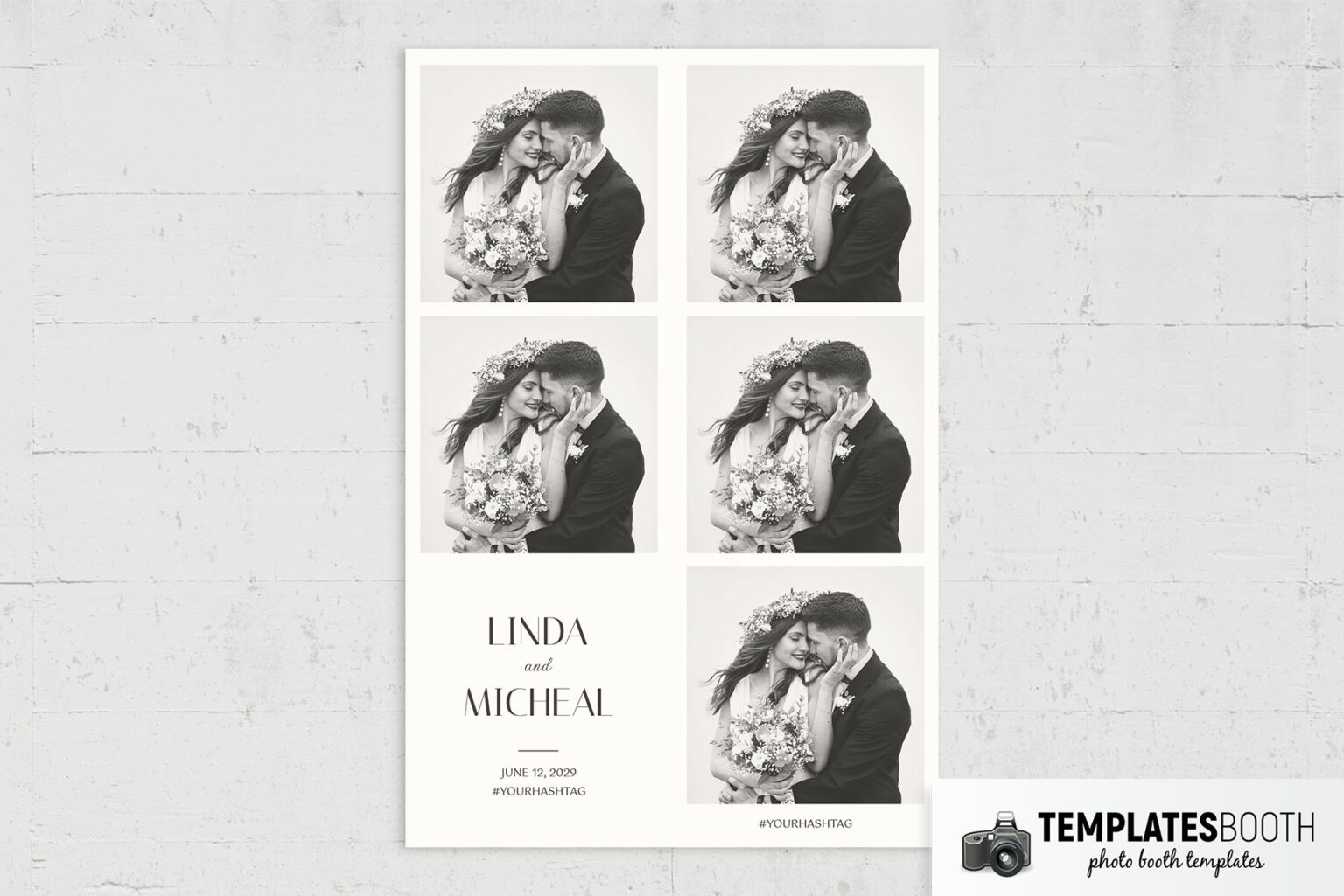 Off-White Wedding Photo Booth Template - TemplatesBooth