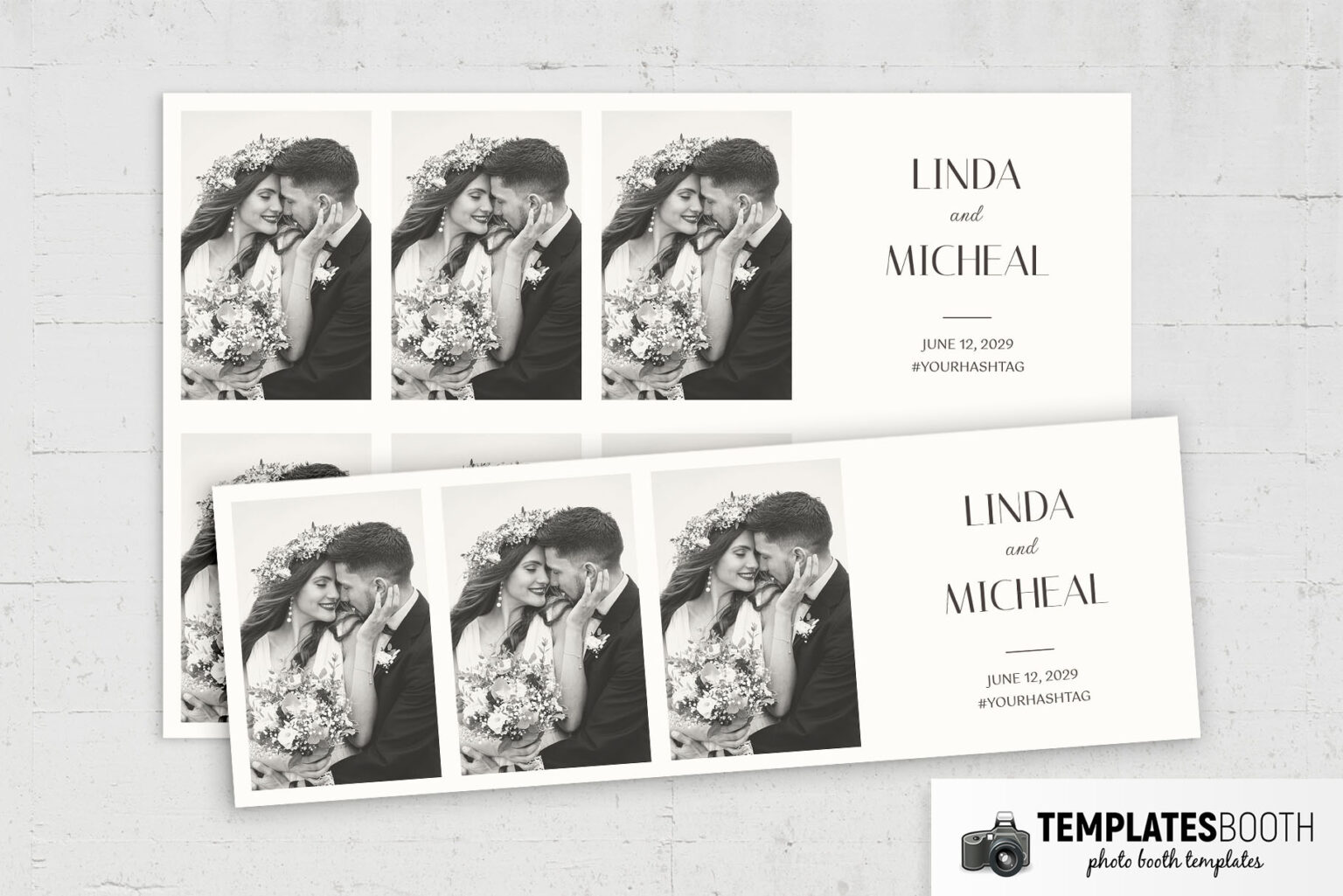 Off-White Wedding Photo Booth Template - TemplatesBooth