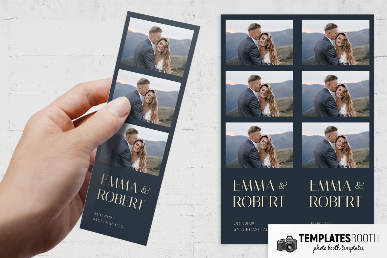 Slate Blue Photo Booth Template - TemplatesBooth