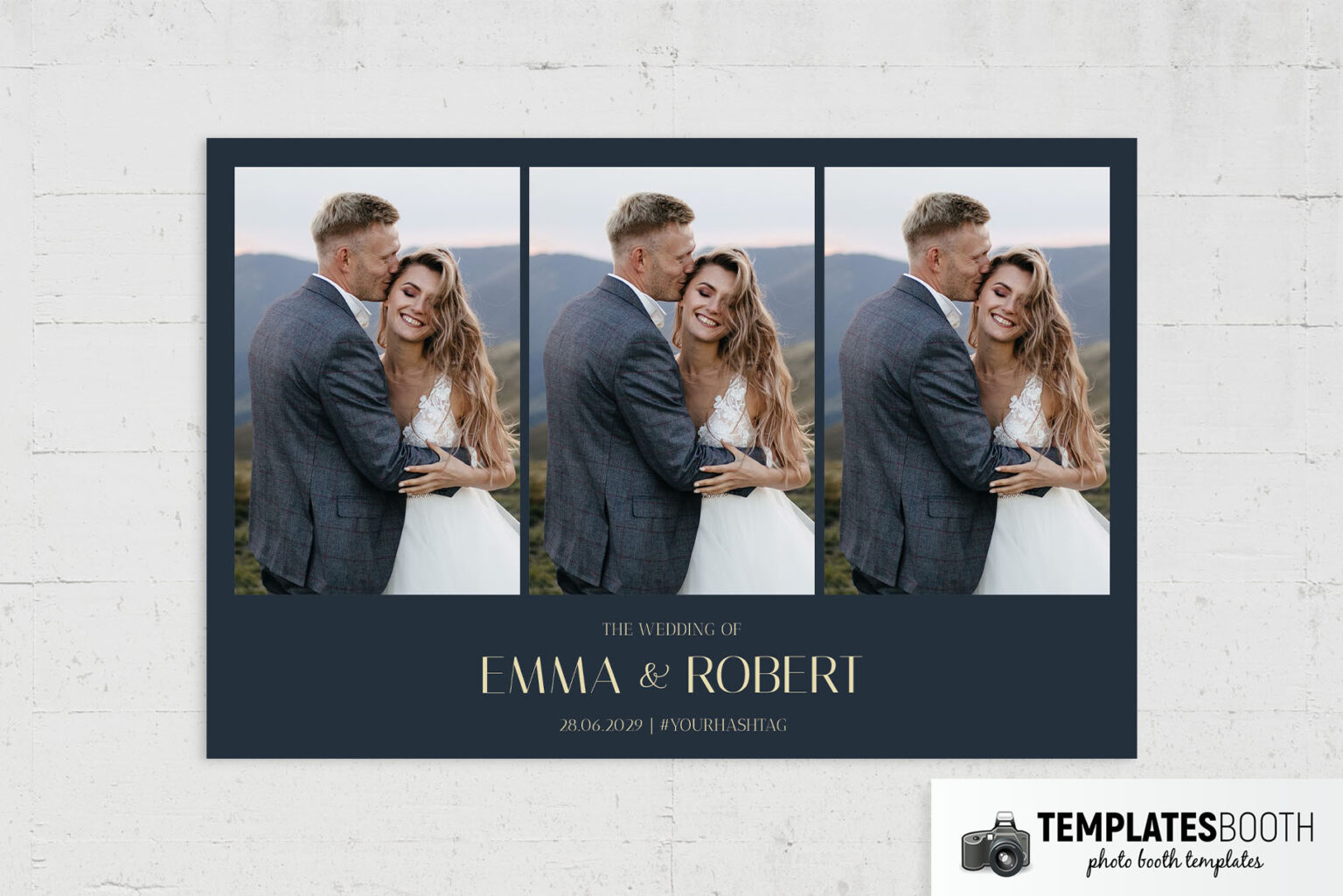 Slate Blue Photo Booth Template - TemplatesBooth