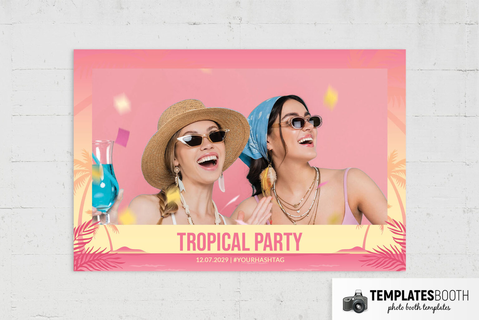 Tropical Party Photo Booth Template - TemplatesBooth