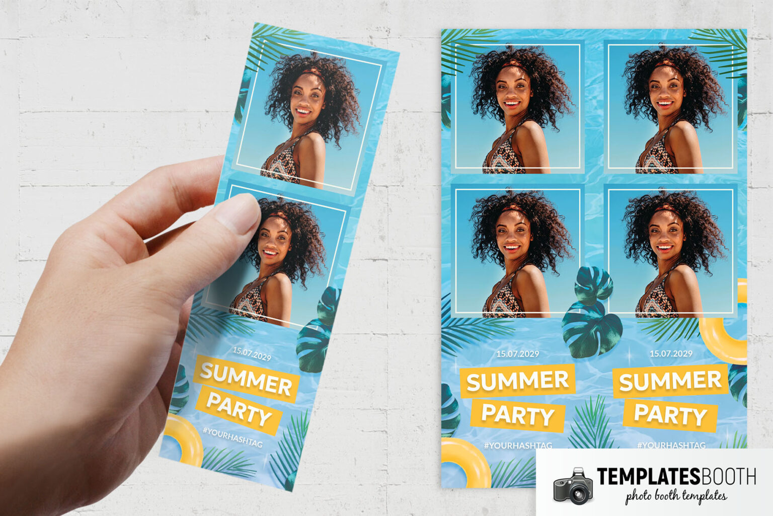 Summer Pool Party Photo Booth Template - TemplatesBooth