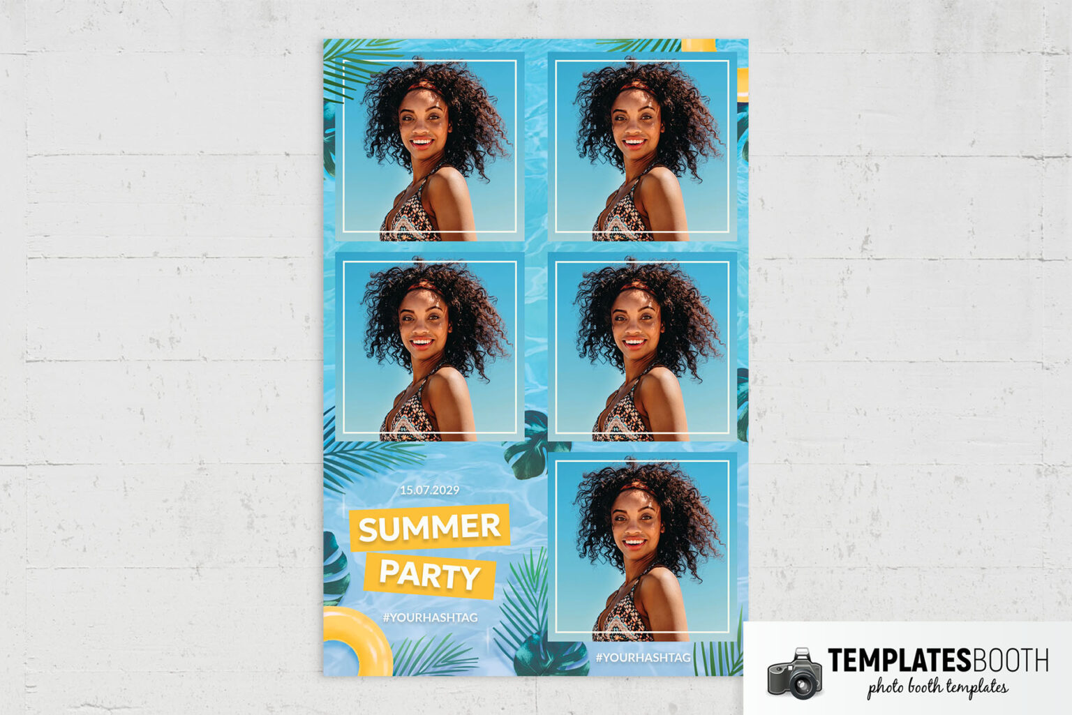 Summer Pool Party Photo Booth Template - TemplatesBooth