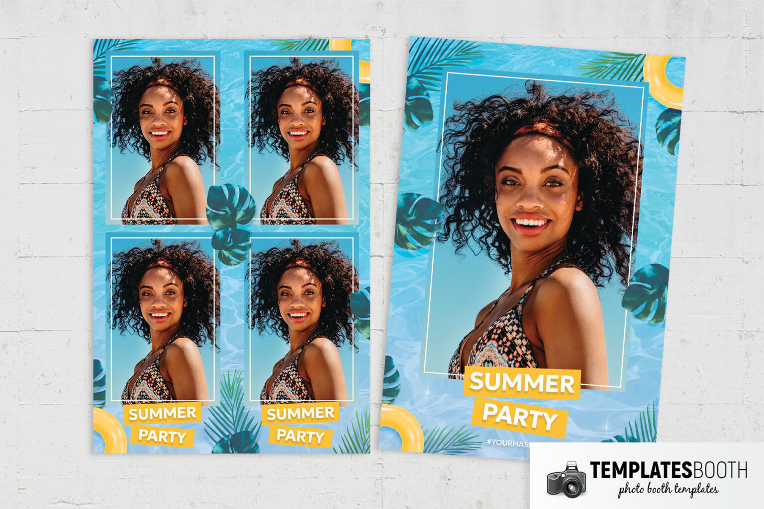 Summer Pool Party Photo Booth Template - TemplatesBooth