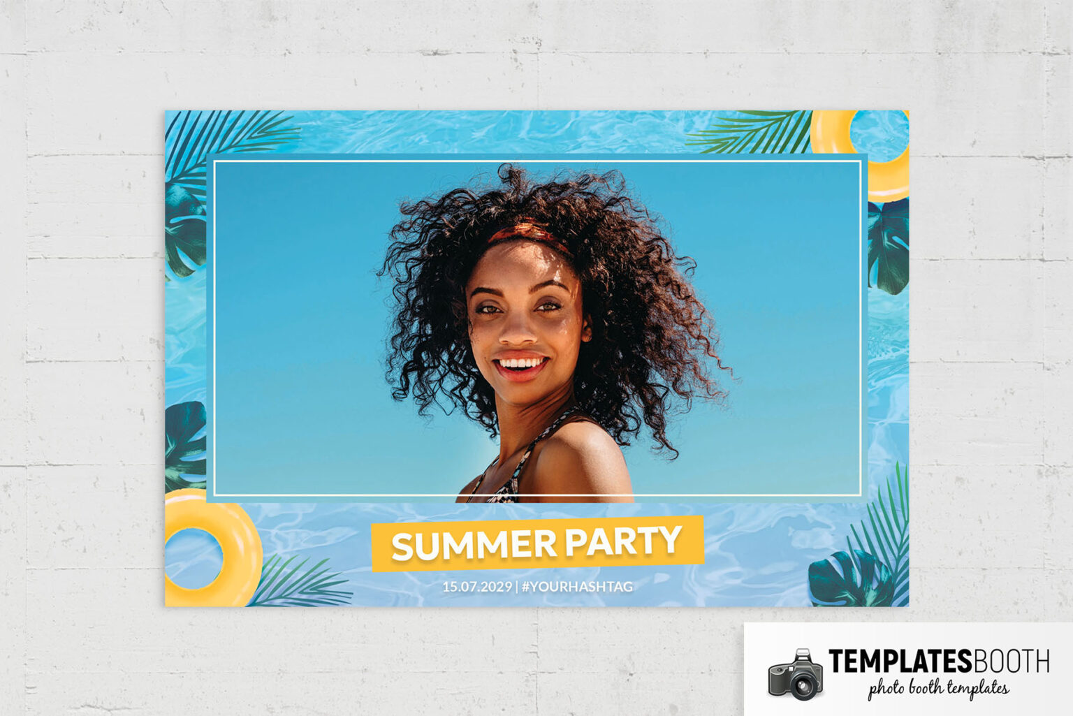 Summer Pool Party Photo Booth Template - TemplatesBooth
