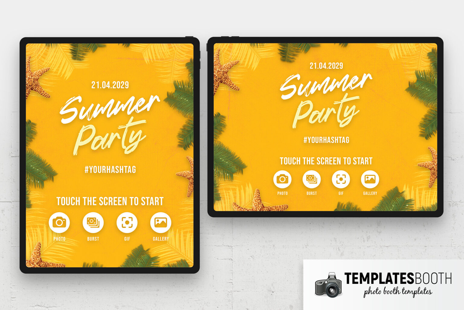 Yellow Summer Photo Booth Template - TemplatesBooth