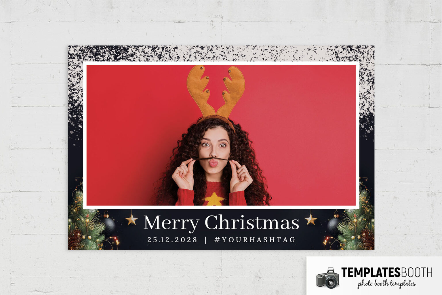 Free Merry Christmas Photo Booth Template - TemplatesBooth