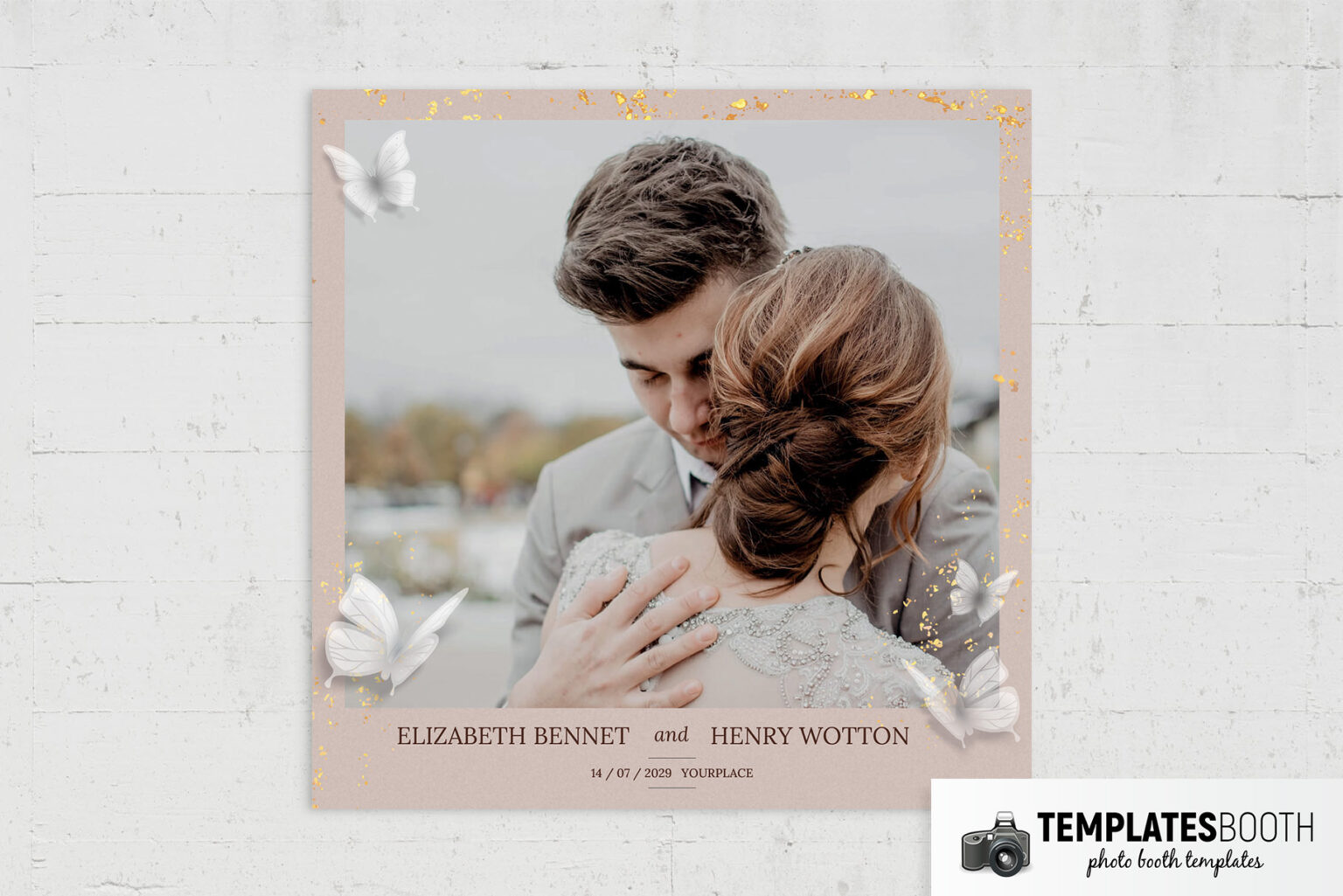Wedding Butterflies Photo Booth Template - TemplatesBooth