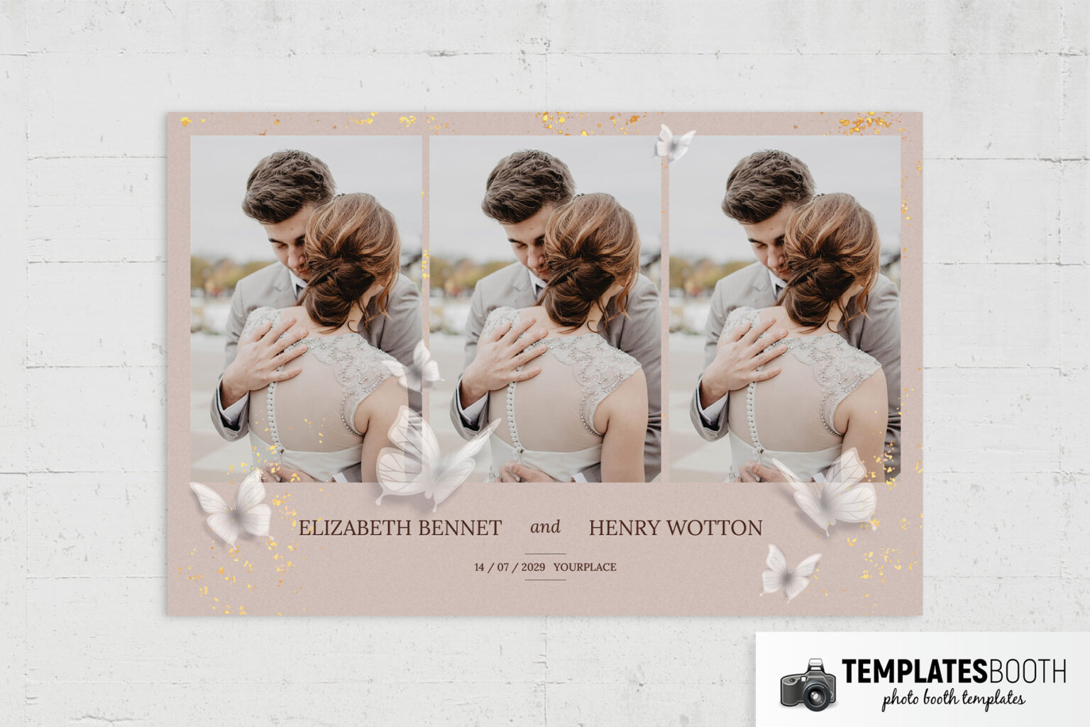 Wedding Butterflies Photo Booth Template - TemplatesBooth