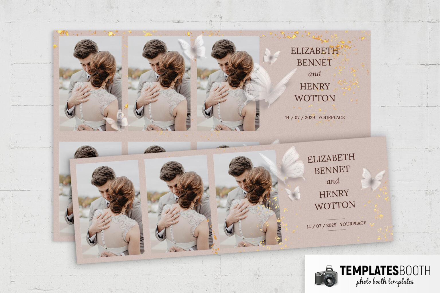 Wedding Butterflies Photo Booth Template - TemplatesBooth